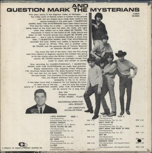 The Mysterians 96 Tears US vinyl LP album (LP record) (836546)