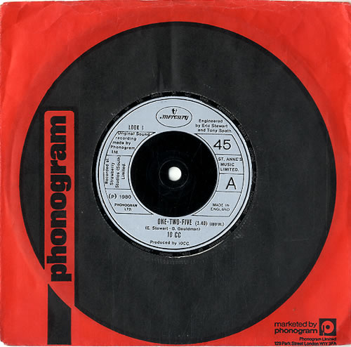 10cc One-Two-Five UK 7" vinyl single (7 inch record / 45) (621421)