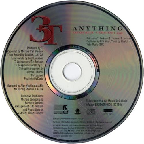3T Anything - Acoustic Version US Promo CD single (CD5 / 5") (463589)