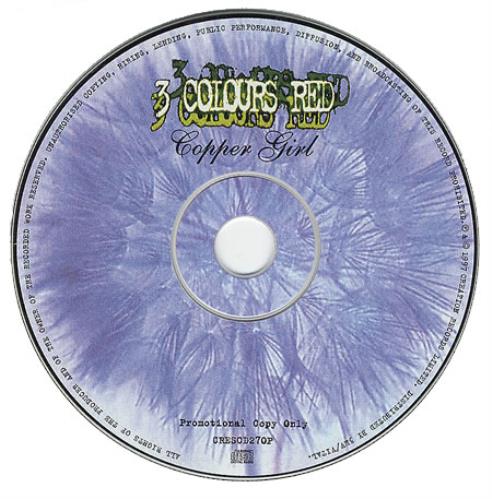 3 Colours Red Copper Girl UK Promo CD single (CD5 / 5") (87423)