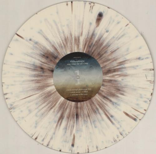 65Daysofstatic One Time For All Time - Cream and Sepia Splatter Vinyl UK vinyl LP album (LP ...