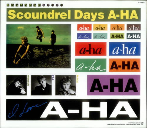 A-Ha Scoundrel Days + stickers & obi Japanese vinyl LP album (LP record ...