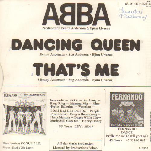 Abba Dancing Queen - Writing on sleeve/label French 7" vinyl single (7 ...