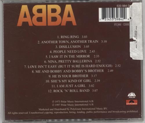 Abba Ring Ring UK CD album (CDLP) (85627)
