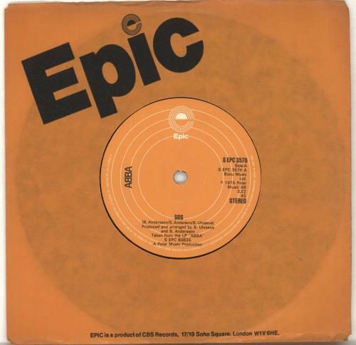 Abba SOS - 2nd - Solid UK 7" vinyl single (7 inch record / 45) (2087)