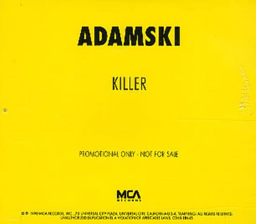 Adamski Killer US Promo CD single (CD5 / 5") (71616)
