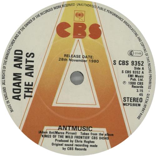 Adam & The Ants Antmusic UK Promo 7" vinyl single (7 inch record / 45 ...