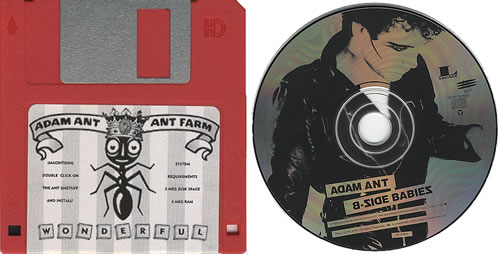 Adam Ant B-Side Babies + Screen Saver Floppy - Autographed US CD album ...