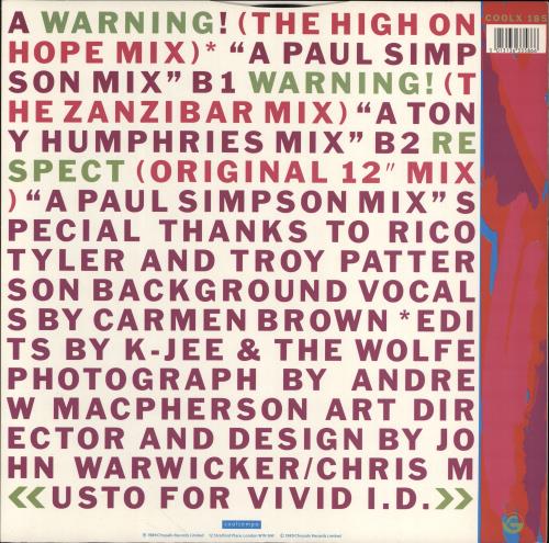 Adeva Warning! UK 12" vinyl single (12 inch record / Maxi-single) (779352)