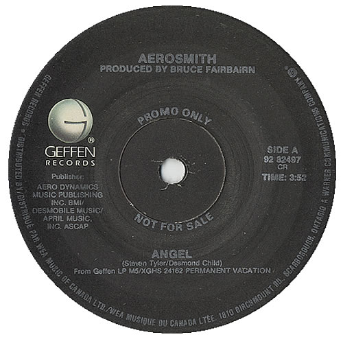 Aerosmith Angel Canadian Promo 7" vinyl single (7 inch record / 45 ...