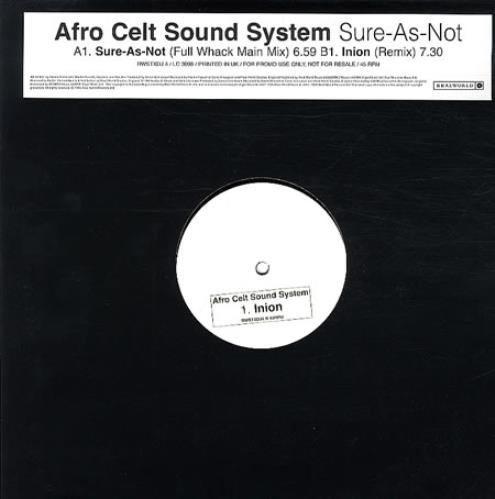 Afro Celt Sound System Sure-As-Not UK Promo 12" vinyl single (12 inch ...