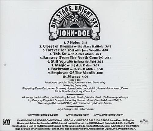 Aimee Mann Dim Stars, Bright Sky US Promo CD album (CDLP) (456893)