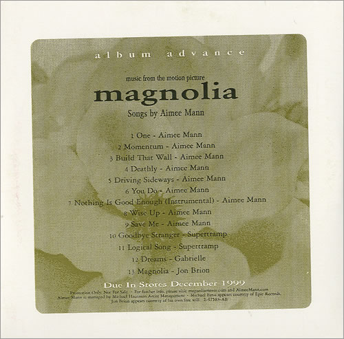 Aimee Mann Magnolia US Promo CD album (CDLP) (154542)