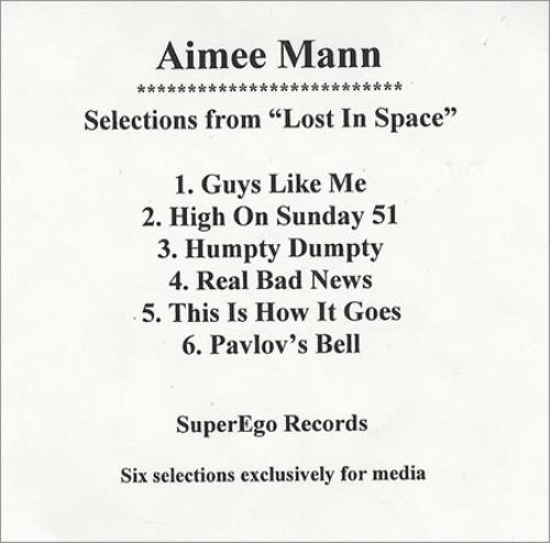 Aimee Mann Selections From 'Lost In Space' US Promo CD-R acetate (222753)