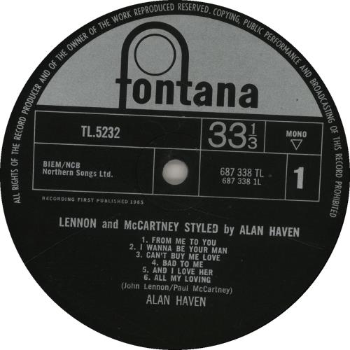 Alan Haven Lennon And McCartney Styled By Alan Haven UK vinyl LP album ...