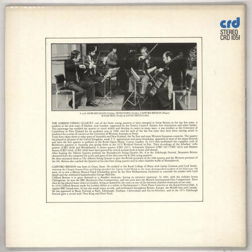 Alberni String Quartet Shostakovich: Piano Quintet in G Minor, Op.57 / Britten: String Quartet ...