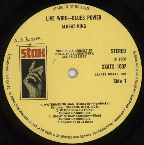 Albert King Live Wire / Blues Power UK vinyl LP album (LP record) (851131)