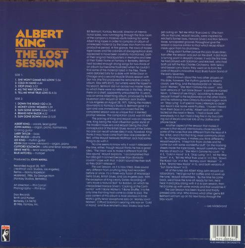 Albert King The Lost Session US vinyl LP album (LP record) (796944)