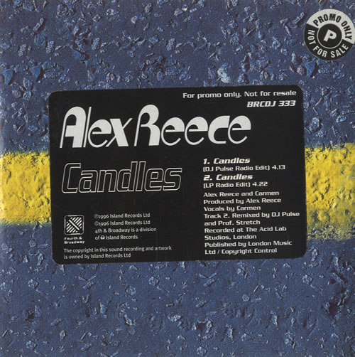 Alex Reece Candles UK Promo CD single (CD5 / 5") (514392)