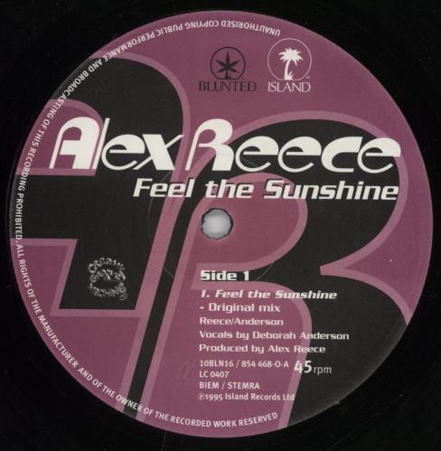 Alex Reece Feel The Sunshine UK Promo 10" vinyl single (10 inch record) (830954)