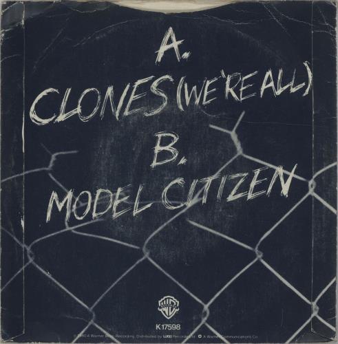 Alice Cooper Clones UK 7" vinyl single (7 inch record / 45) (171479)