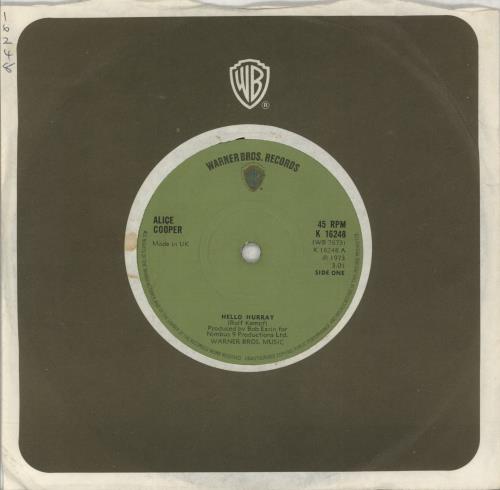 Alice Cooper Hello Hurray - Solid UK 7" vinyl single (7 inch record ...