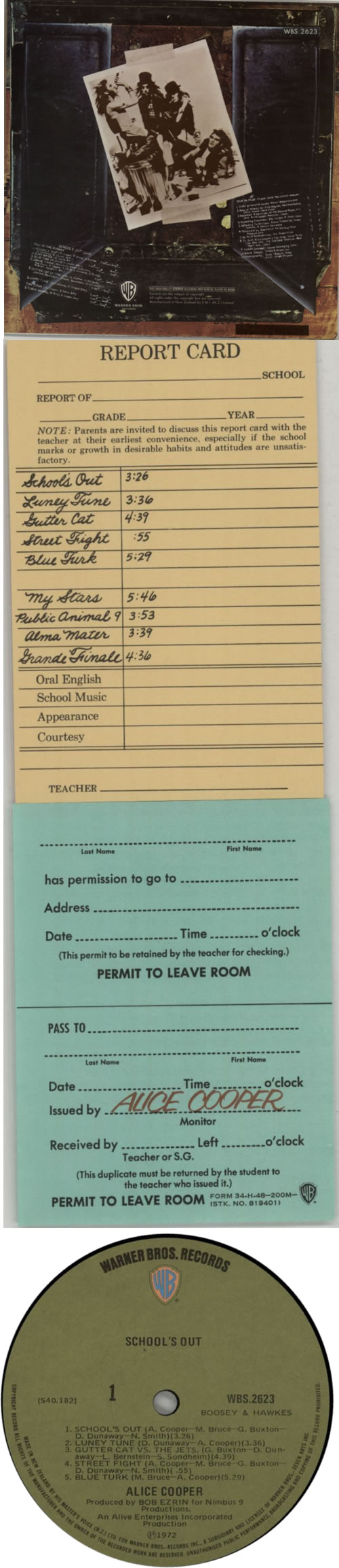 Alice Cooper School's Out New Zealand vinyl LP album (LP record) (612097)