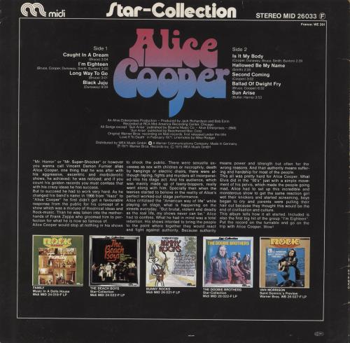 Alice Cooper Star-Collection German vinyl LP album (LP record) (812317)