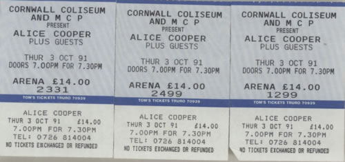 Alice Cooper Tour 1991-92 UK tour programme (359827) TOUR PROGRAMME