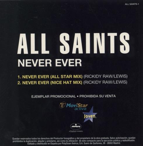 All Saints Never Ever - All Star Mix Spanish Promo CD single (CD5 / 5") (124287)