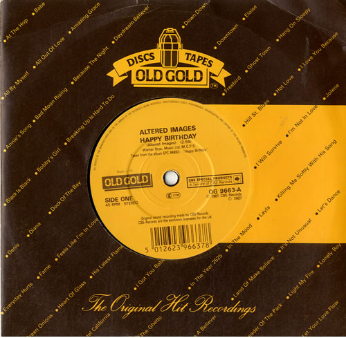 Altered Images Happy Birthday UK 7" vinyl single (7 inch record / 45 ...