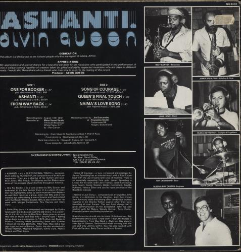 Alvin Queen Ashanti French vinyl LP album (LP record) (853273)