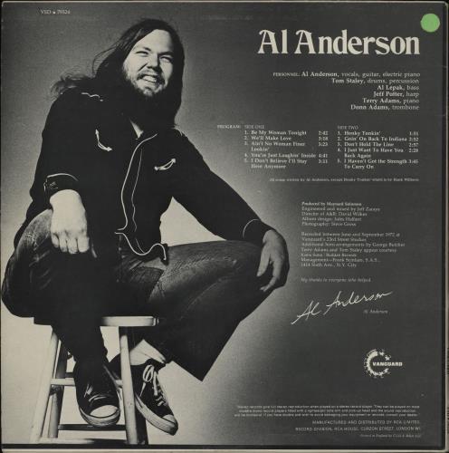 Al Anderson Al Anderson UK vinyl LP album (LP record) (753739)