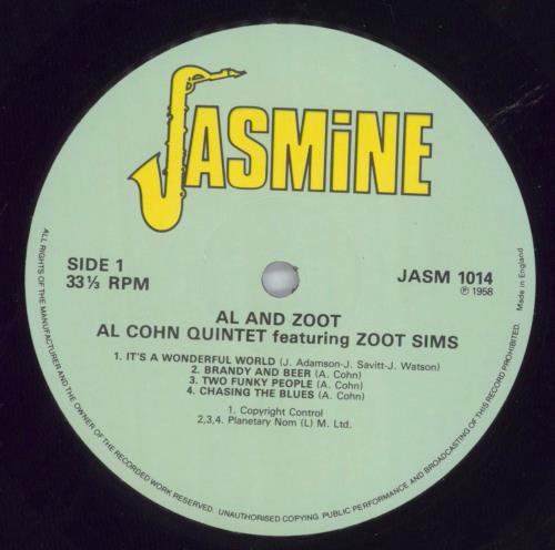 Al Cohn & Zoot Sims 1957 UK vinyl LP album (LP record) (820055)