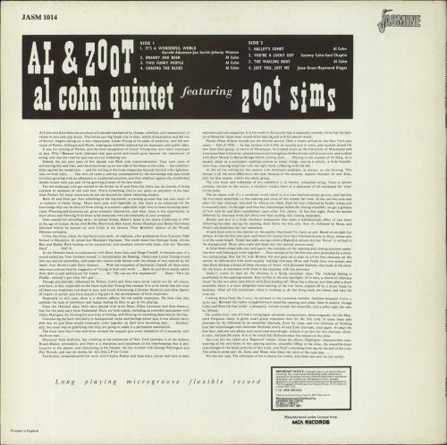 Al Cohn & Zoot Sims 1957 UK vinyl LP album (LP record) (820055)