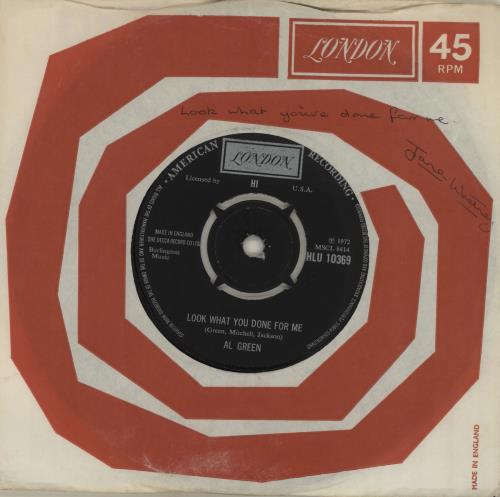 Al Green Look What You Done For Me UK 7" vinyl single (7 inch record ...