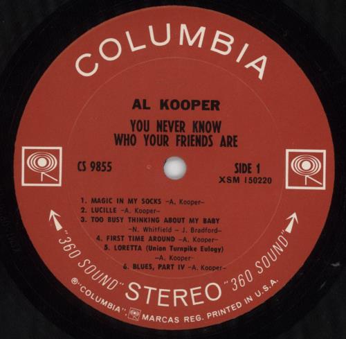 Al Kooper You Never Know Who Your Friends Are US vinyl LP album (LP ...