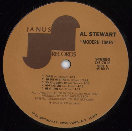 Al Stewart Modern Times - 1st UK vinyl LP album (LP record) (797641)