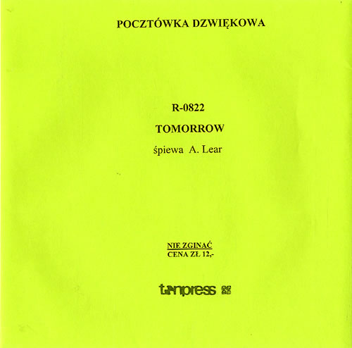 Amanda Lear Tomorrow Polish 7" vinyl single (7 inch record / 45) (618983)