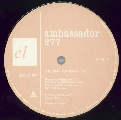 Ambassador 277 The Pop Up Man UK 10" vinyl single (10 inch record) (822414)
