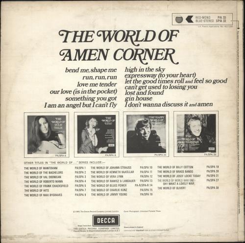 Amen Corner The World Of Amen Corner UK vinyl LP album (LP record) (335338)