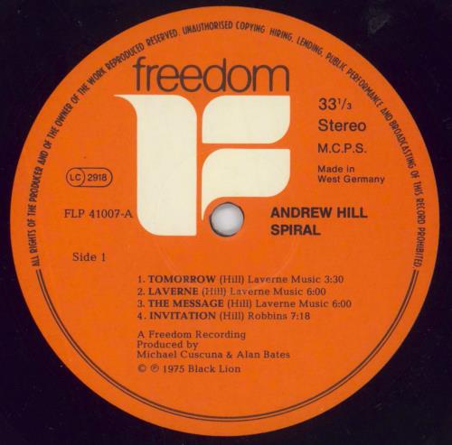 Andrew Hill Spiral German vinyl LP album (LP record) (850759)