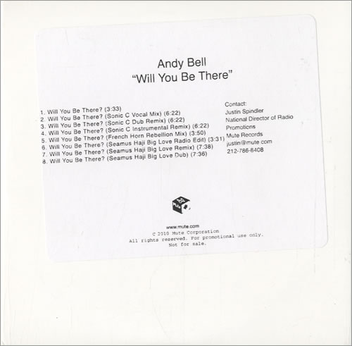 Andy Bell (80s) Will You Be There US Promo CD-R acetate (514179)