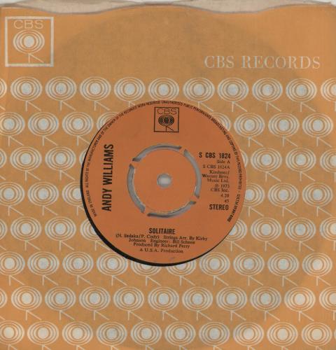 Andy Williams Solitaire Dutch 7" vinyl single (7 inch record / 45) (589369)