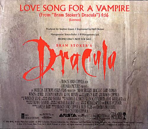 Annie Lennox Love Song For A Vampire US Promo CD single (CD5 / 5") (14652)