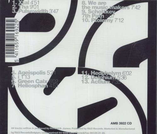 Aphex Twin Selected Ambient Works 85-92 Belgian CD album (CDLP) (829618)