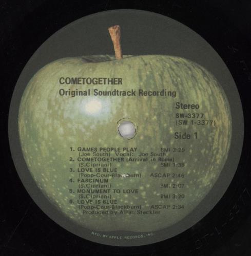 Apple Label Cometogether US vinyl LP album (LP record) (584383)