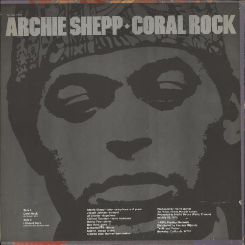 Archie Shepp Coral Rock US vinyl LP album (LP record) (734645)