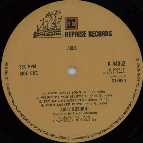 Arlo Guthrie Arlo UK vinyl LP album (LP record) (750869)