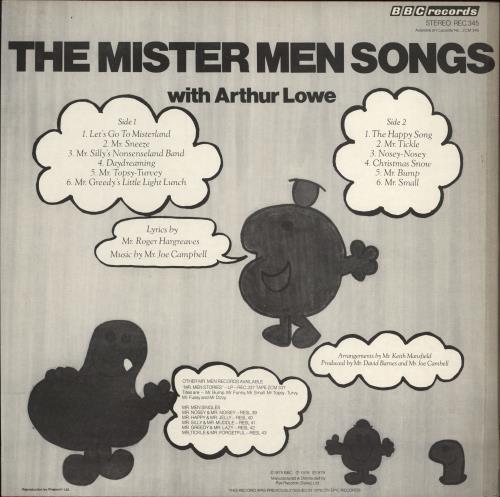 Arthur Lowe The Mr. Men Songs UK vinyl LP album (LP record) (777566)